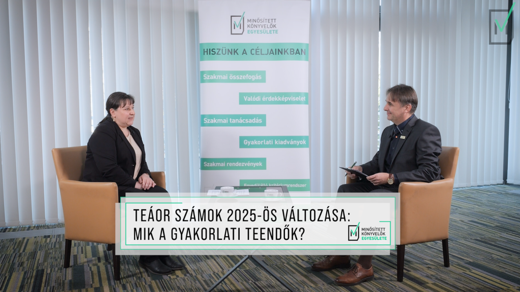 TEÁOR számok 2025-ös változásával kapcsolatos gyakorlati teendők ...
